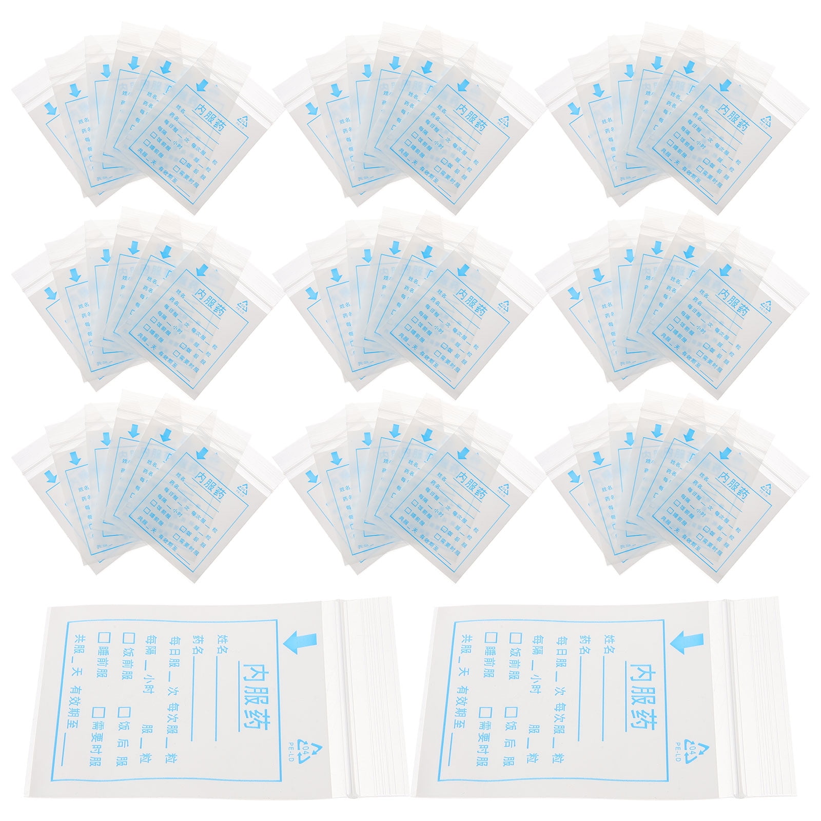 LEORX 100Pack Small Resealable Plastic Bags Multi Function For Medicine ...