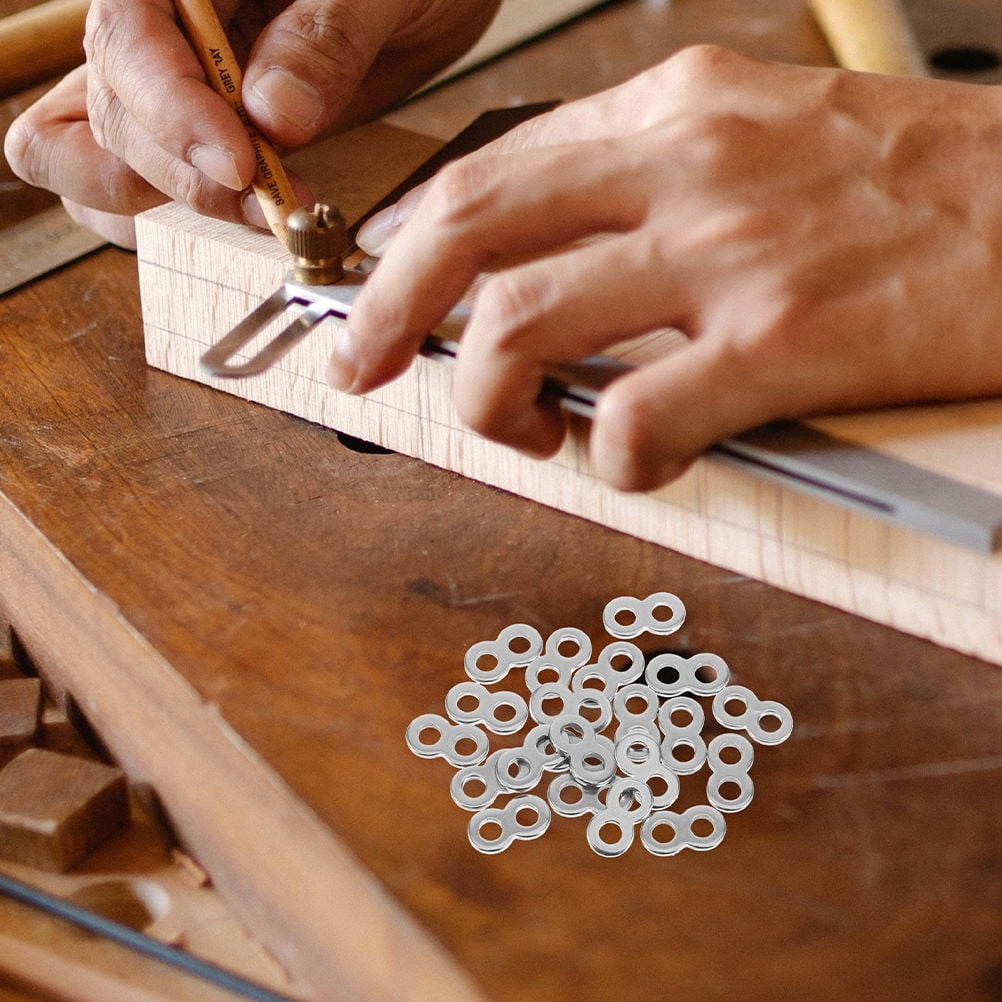 LEORX 100Pack Table Leg Fastener 8-Shaped Connector Buckles Silver for ...