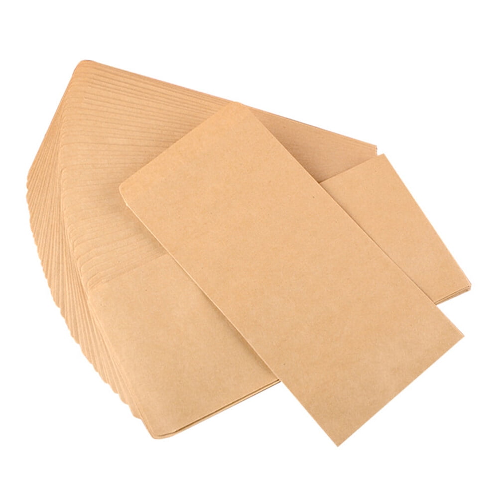 LEORX 100pcs Light Brown Kraft Envelopes Set for Crafting Retro Design ...