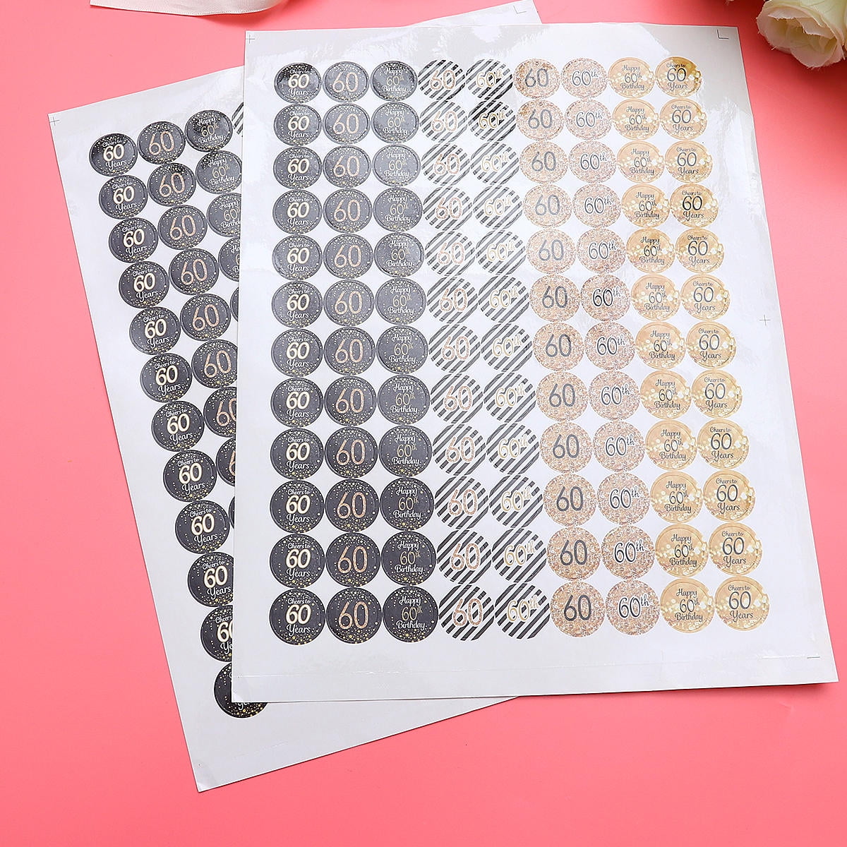 LEORX 108Pcs Vintage Label Number Stickers for Birthday Party Supplies ...