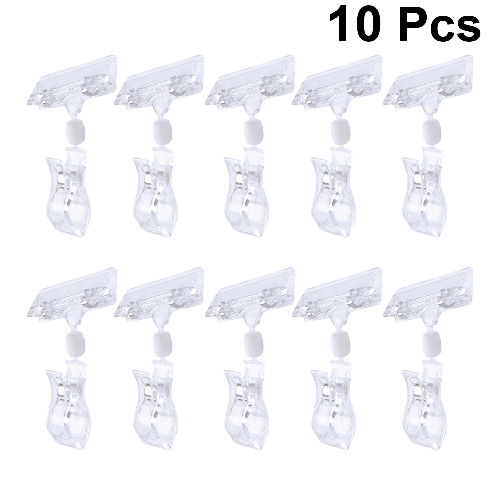 LEORX 10Pack Merchandise Sign Holder Clips in Transparent Color for ...