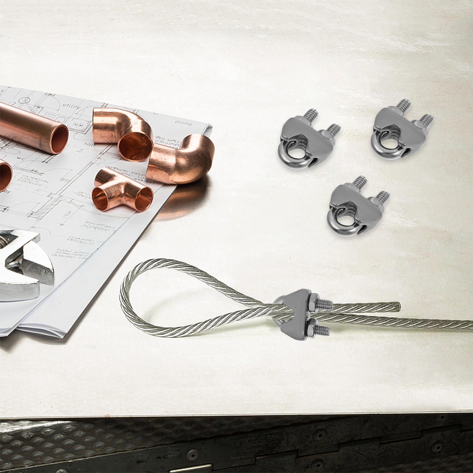 LEORX 10Pcs Fastening Clips for Wire Rope Stainless Steel 304 Rigging ...