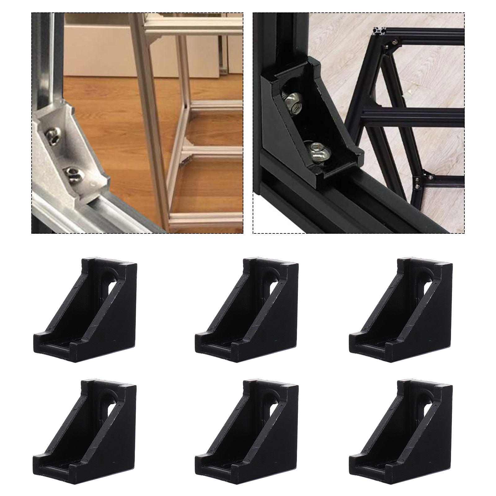 LEORX 10Pcs Hardware Joint L Shape Black for Industrial Use and ...