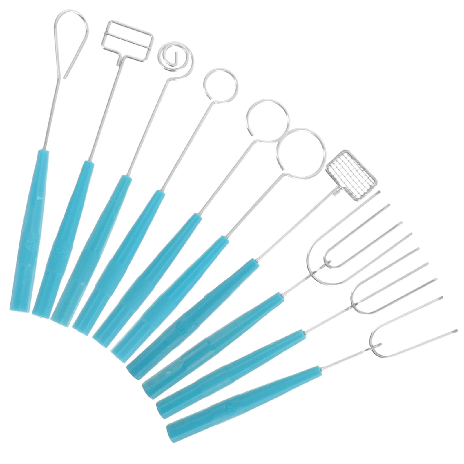 LEORX 10Pcs Mini Dessert Forks Stainless Steel Chocolate Melt Dipping ...