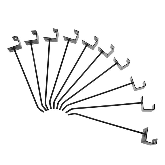 LEORX 10Pcs Panel Wire Hooks for Wall Mounted Displays Black Metal 8 ...
