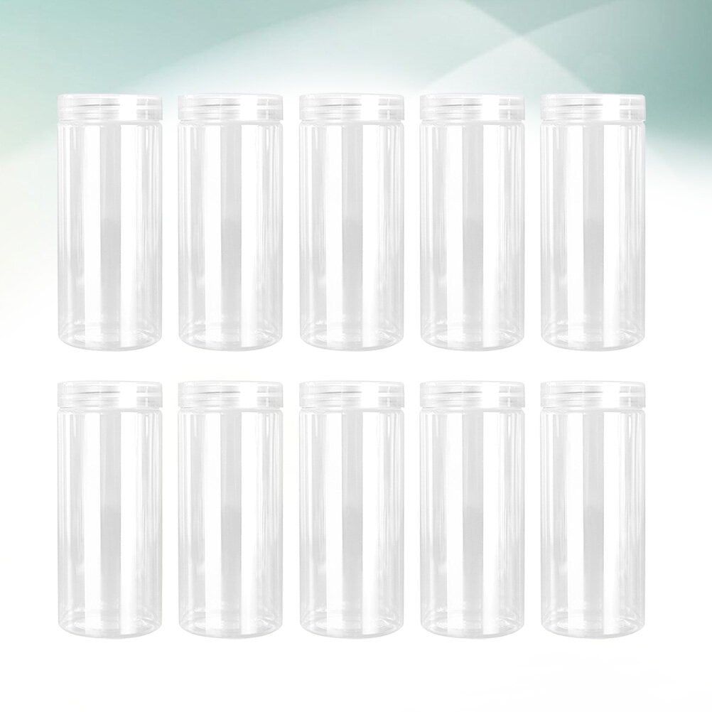 LEORX 10Pcs Plastic Liquid Containers 330Ml Transparent Round Shape ...