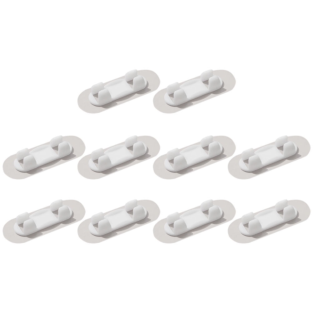 LEORX 10Pcs White Plastic Cable Fixator for Desk Wire Organizer ...