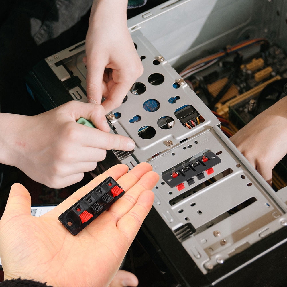 LEORX 10Set Terminal Connector for Wiring Rectangular Black ABS Copper ...