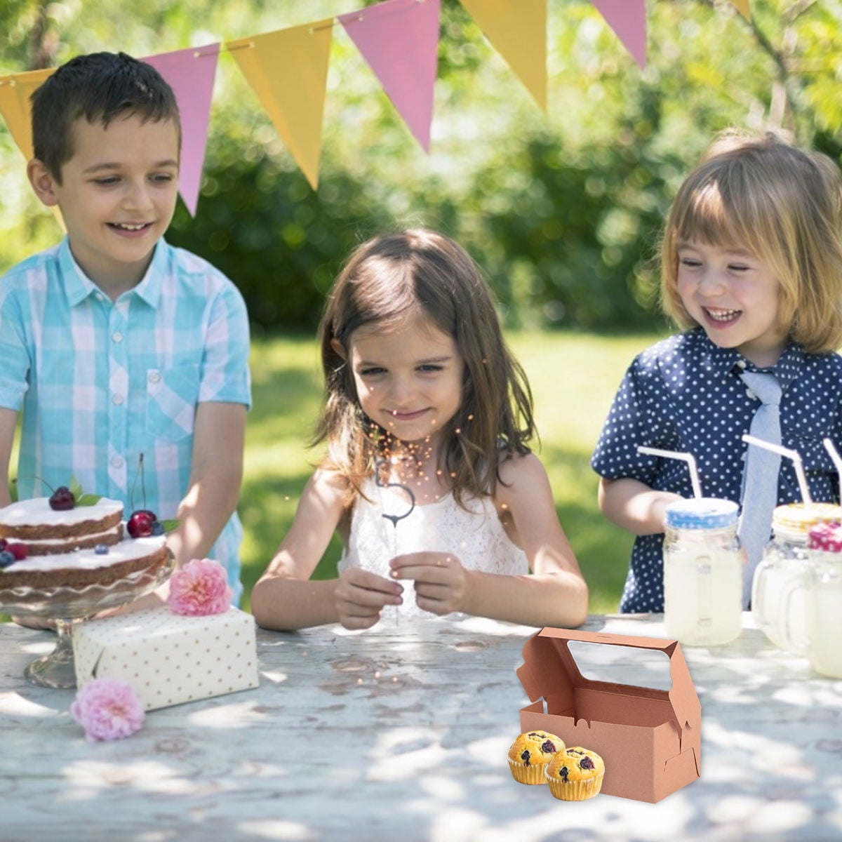 LEORX 10pcs Dessert Box Chocolate Paper Oily Resistant For Birthday ...