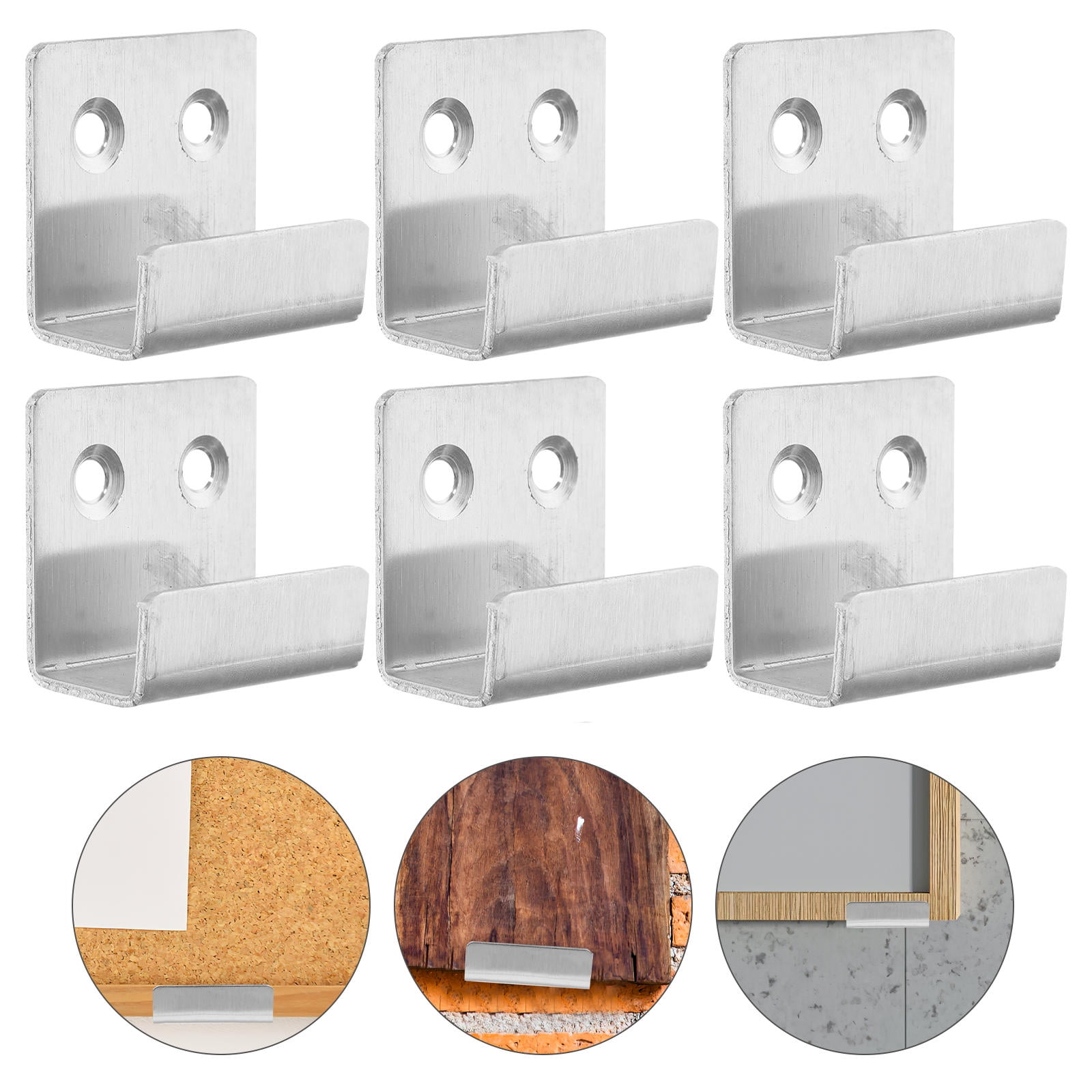 LEORX 10pcs Stainless Steel Hooks Wall Mount Brackets Hooks Tile ...