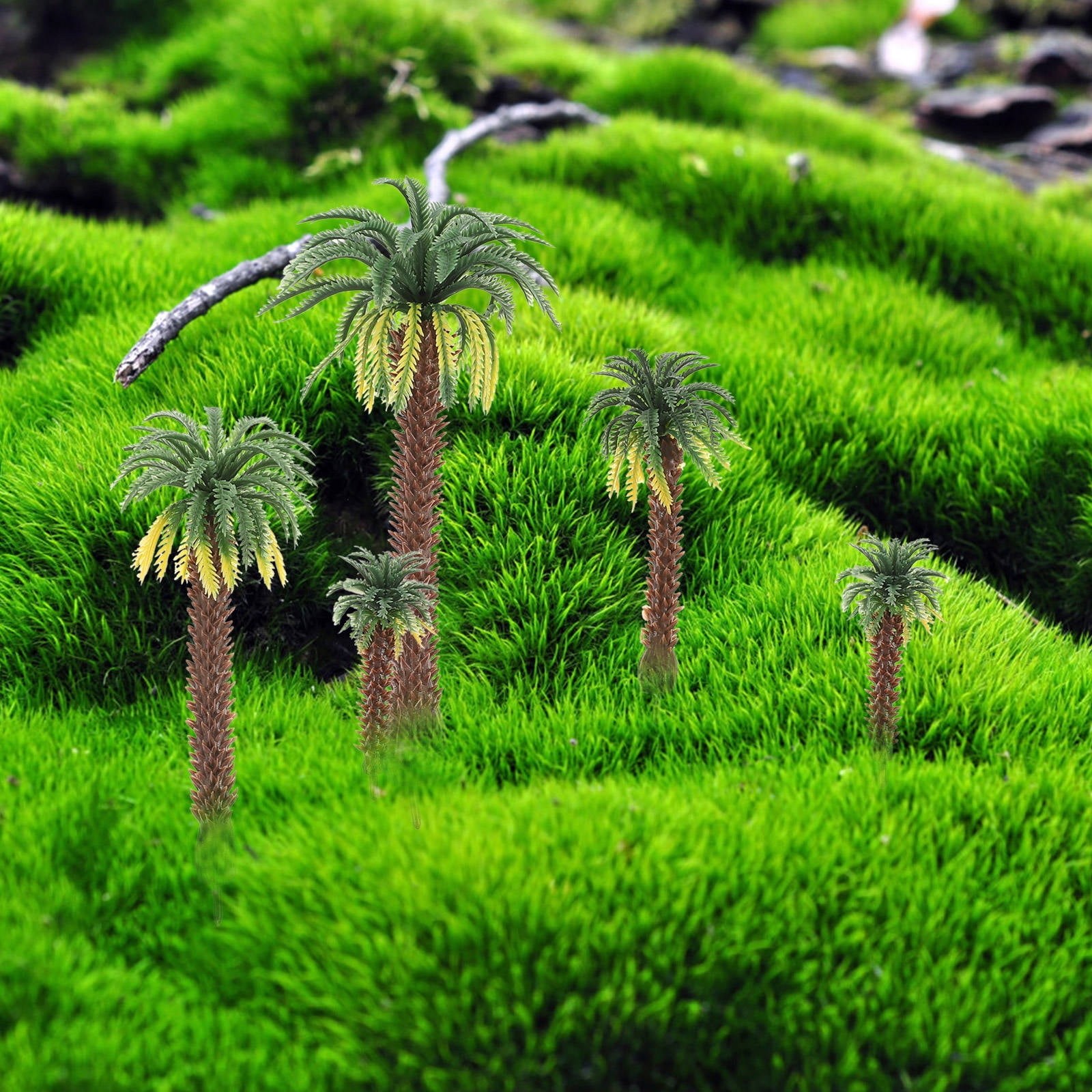 LEORX 12Pcs Landscape Model Trees Miniature Trees Green Plastic Scene ...