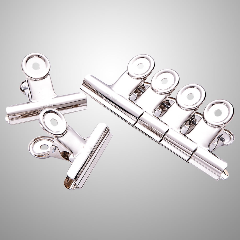 LEORX 12Pcs Unique Binder Clips Metal Silver for Students and Office ...