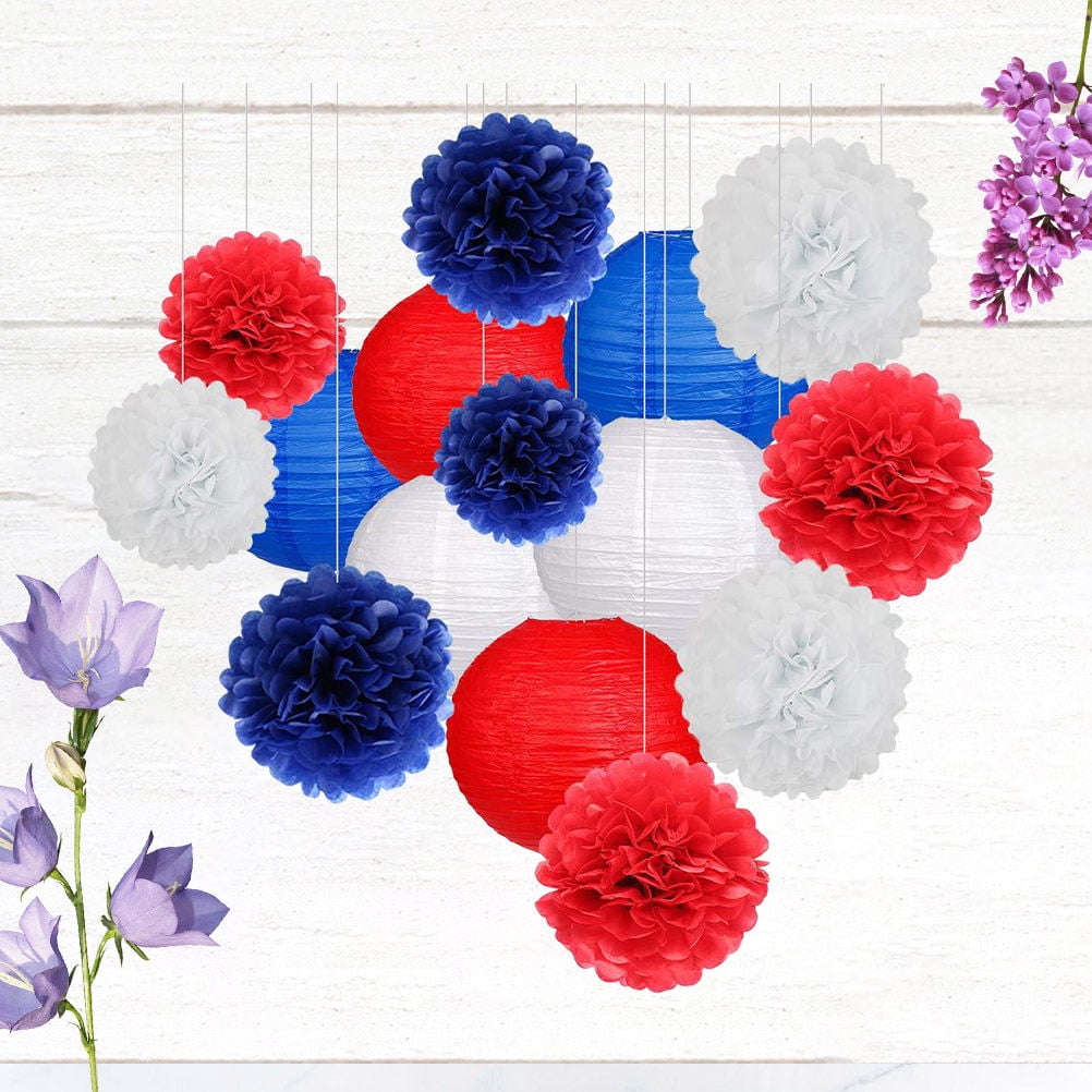LEORX 15PCS Streamers Party Decorations Paper Flower Ball Lanterns Kit ...