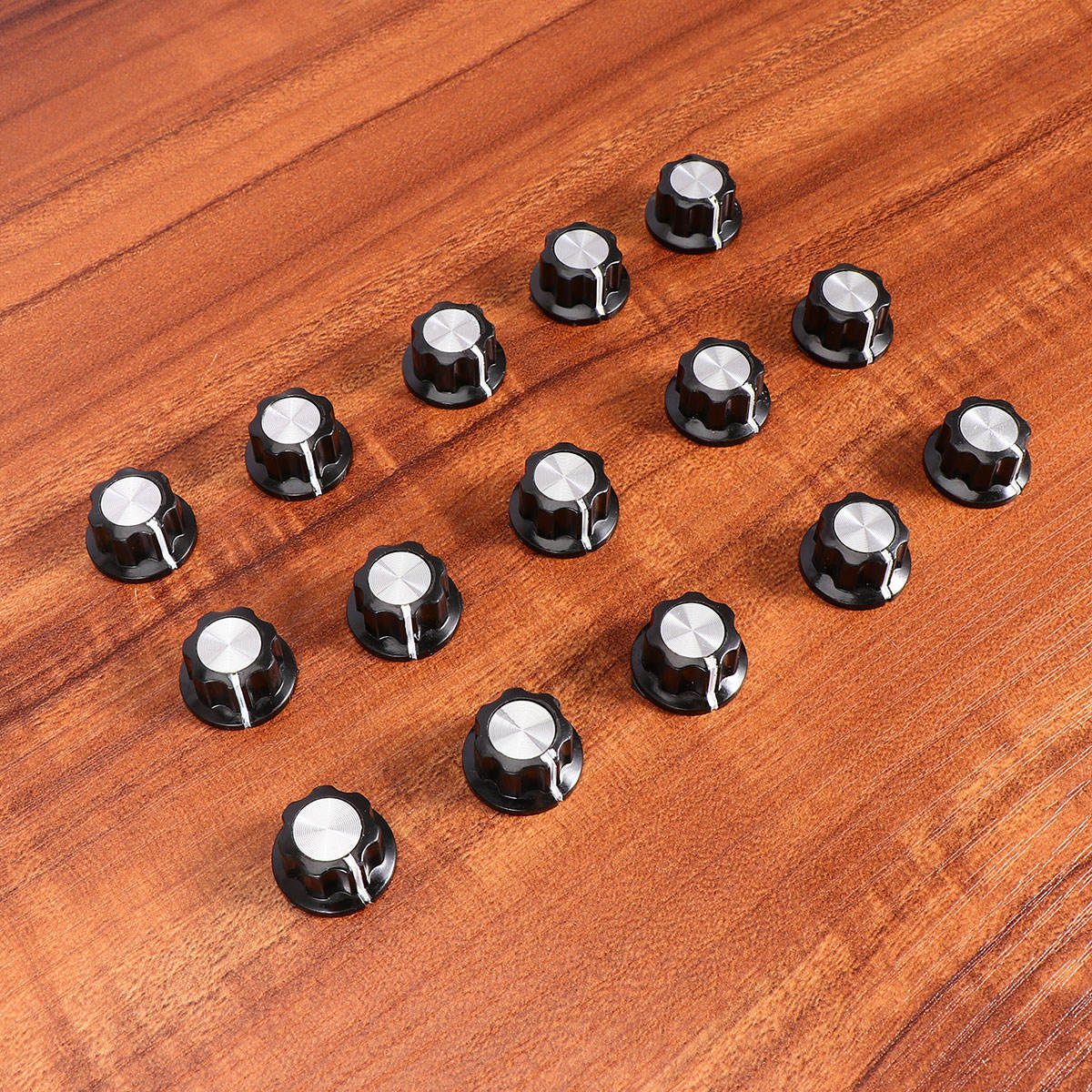 LEORX 15Pack Knurled Shaft Knobs for Volume Control in Black Color ...