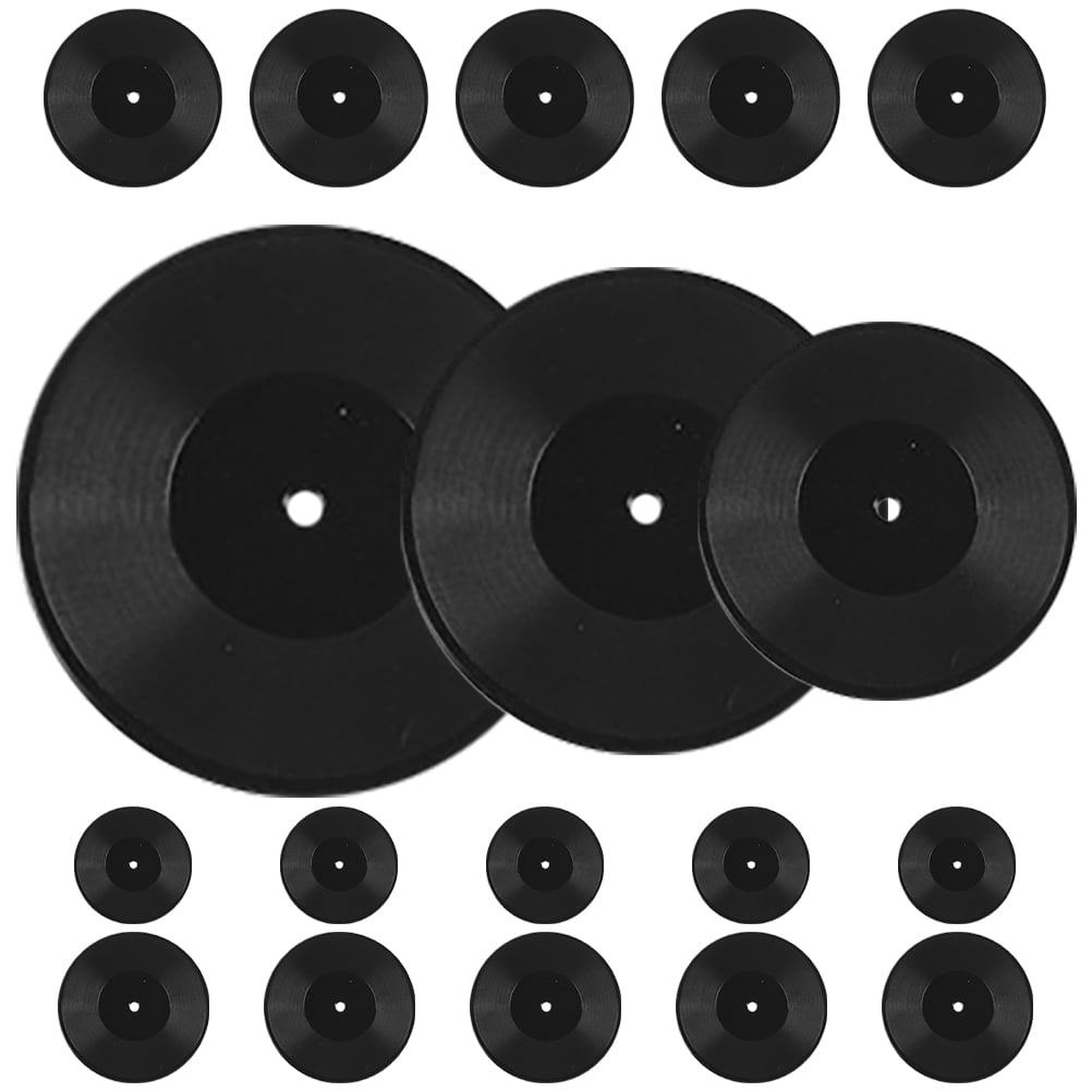 LEORX 18Pcs Mini Vinyl Record Plastic Vintage Style Decorative ...