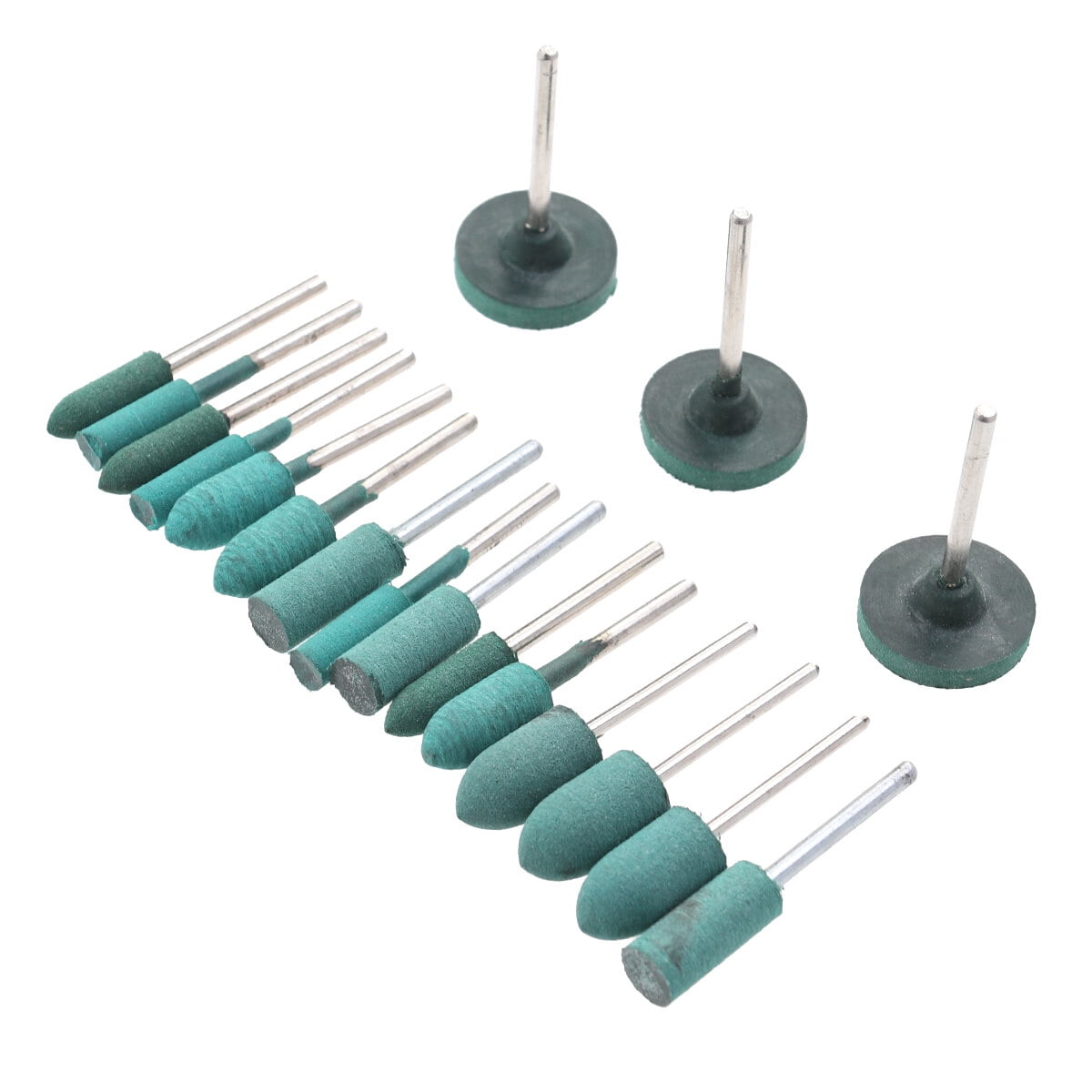 LEORX 18Set Cylindrical Green Polishing Wheel for Rotary Tool Buffing ...