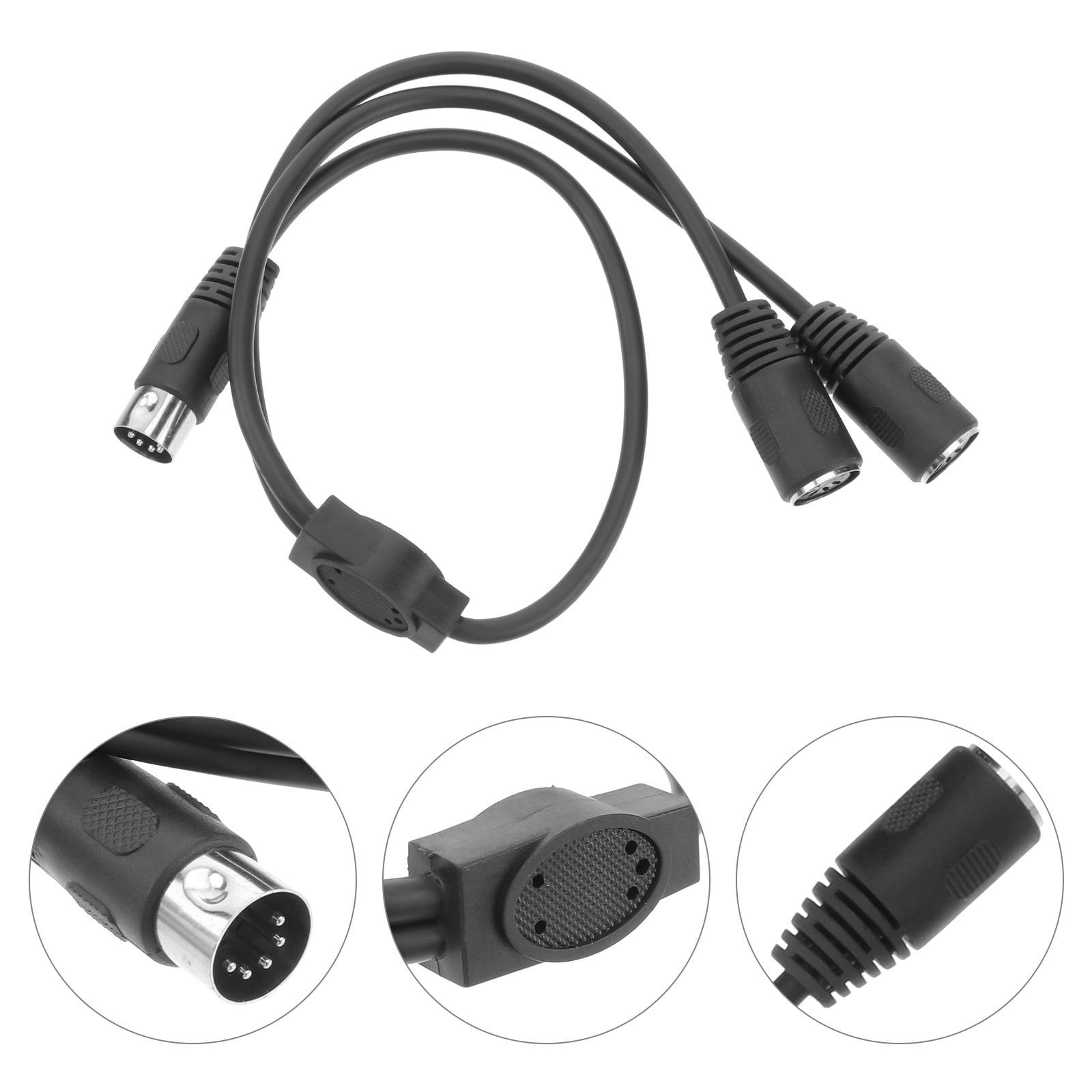 LEORX 1Pack Black DIN 5-Pin Splitter Cable for MIDI Port Splitting and Audio Connection in ...