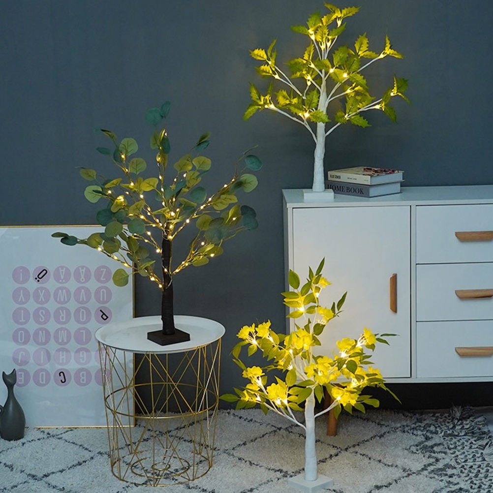 LEORX 1Pc Wisteria Flower Tree Shape Table Lamp Warm Glow Bedside ...