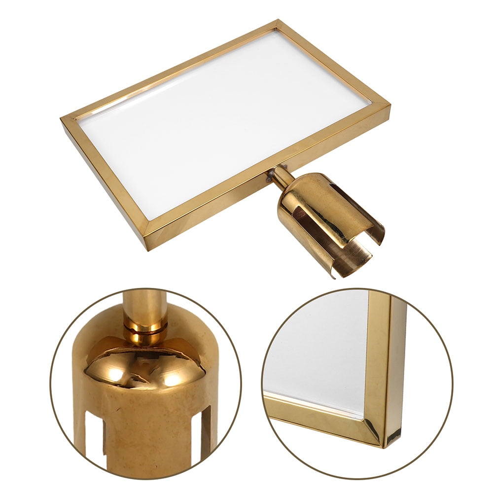LEORX 1Pack Golden Rectangular Steel Frame Sign Holder for Banks and ...