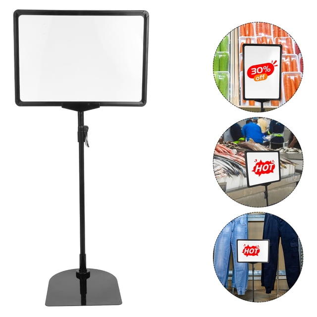LEORX 1Pack Plastic Adjustable Sign Holder Stand Rectangular Shape for ...