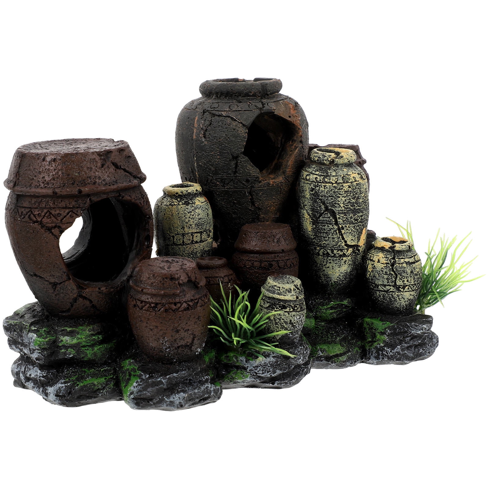 LEORX 1Pack Resin Aquarium Resin Jar Assorted Hideout 6.48X4.32X3.14in ...