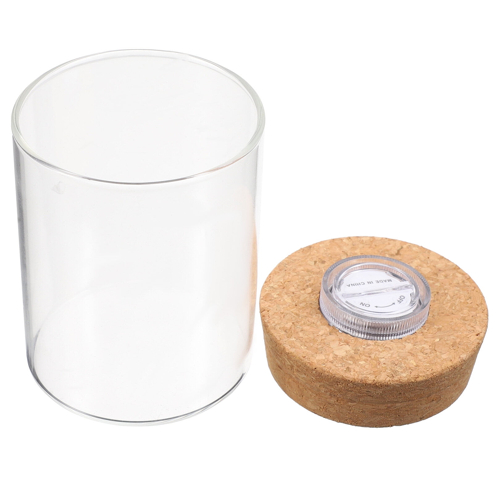 LEORX 1Pc Glass Storage Tank White High Borosilicate Glass Cylindrical ...