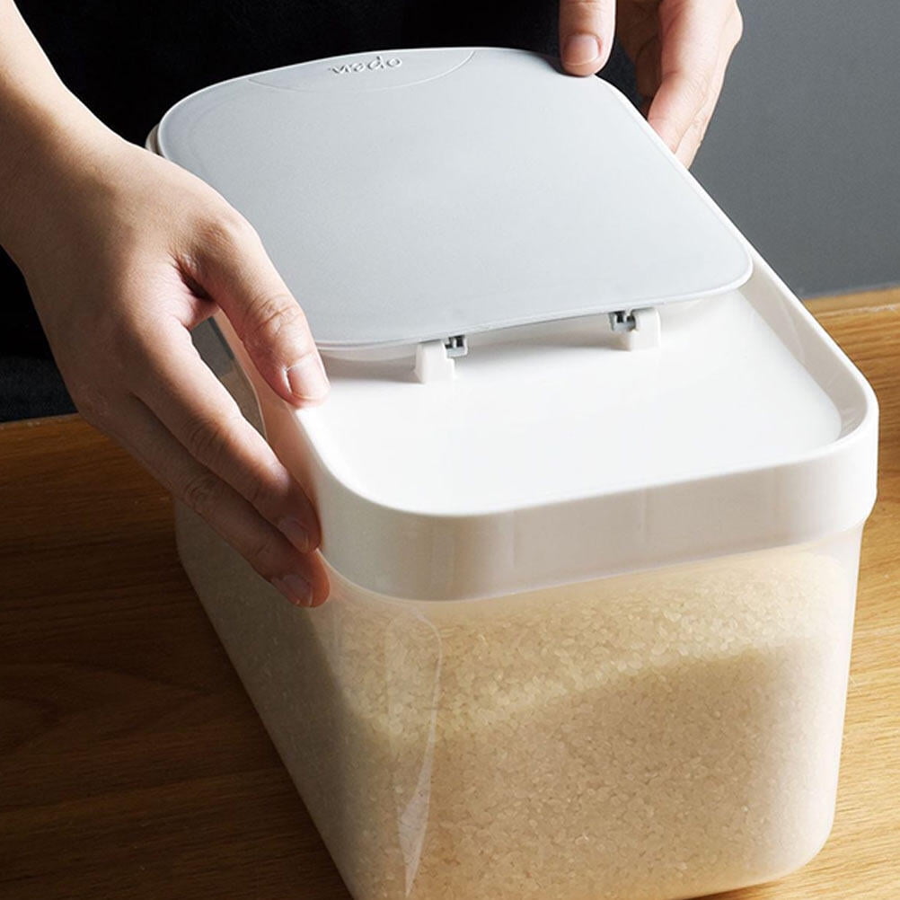 LEORX Sealing Rice Container Clamshell Rice Box Grey PP Plastic 1Pack ...