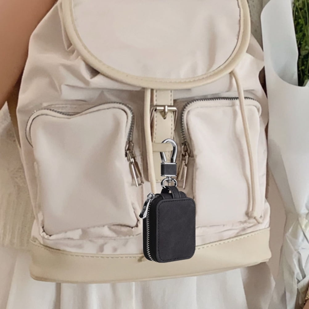 LEORX 1Pcs Hanging Earphone Case in Black with Buckle Style for Earbuds ...