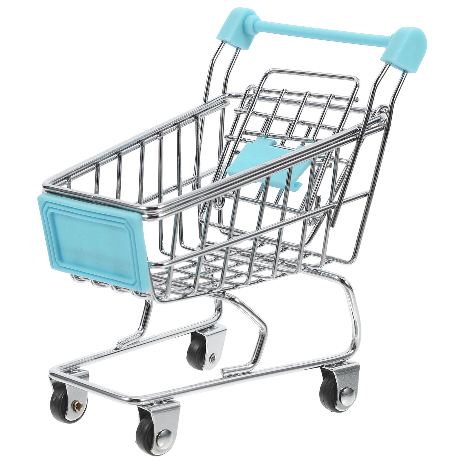 LEORX 1Pcs Little Shopping Cart Blue Iron Realistic Art Appearance For ...
