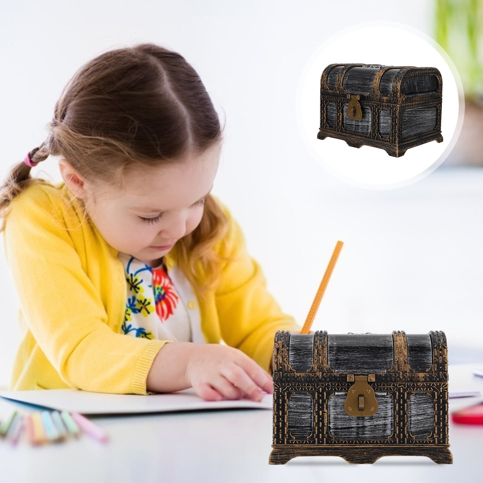 LEORX 1Pcs Pirate Treasure Chest Plastic Storage Decorative Party Prop ...