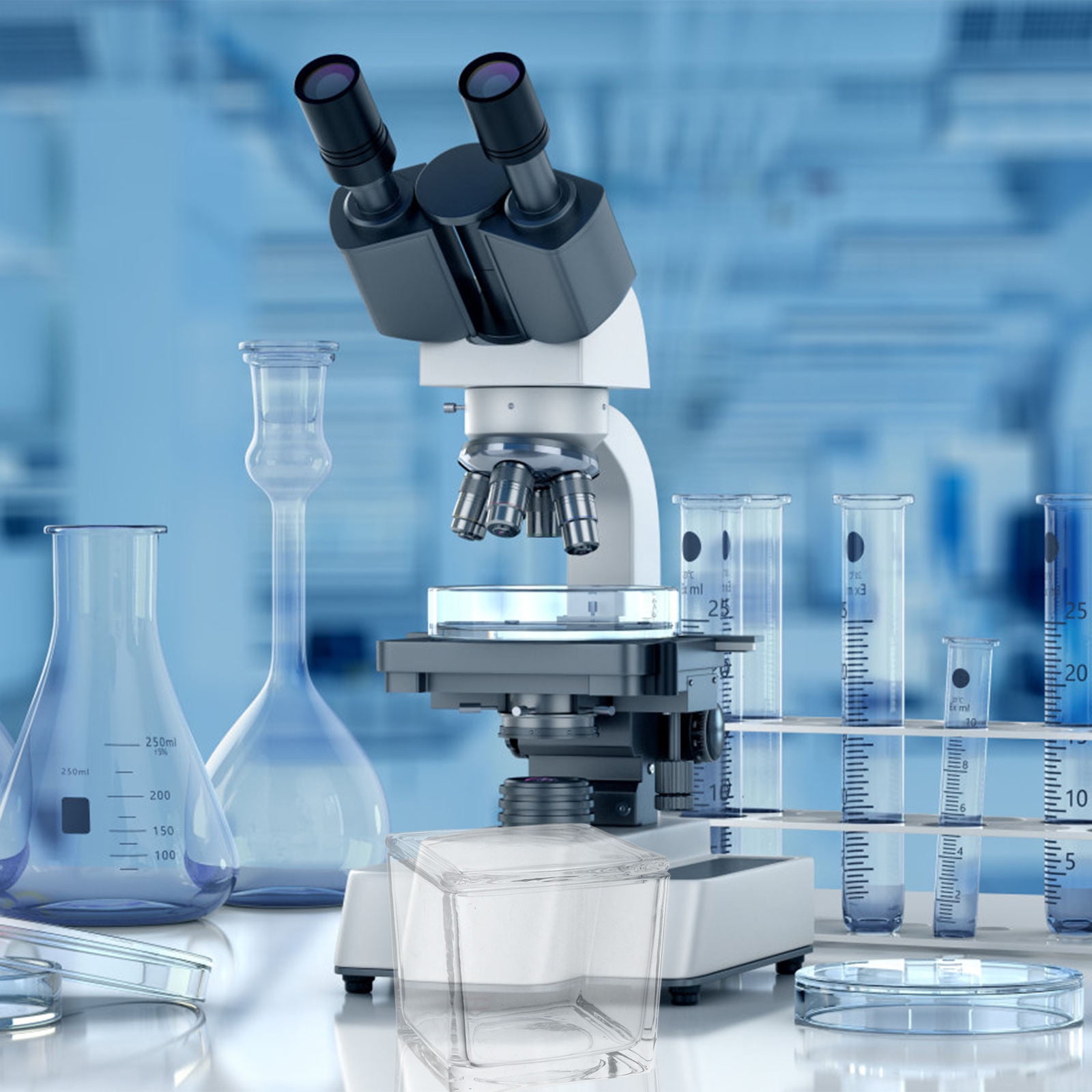 LEORX 1Pcs Transparent Round Glass Staining Jar for Microscope Slides ...