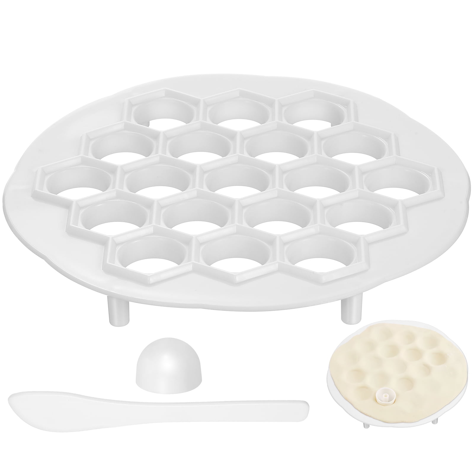 LEORX 1Pcs White Round 19 Holes Dumpling Skin Mold Kitchen Tool for ...