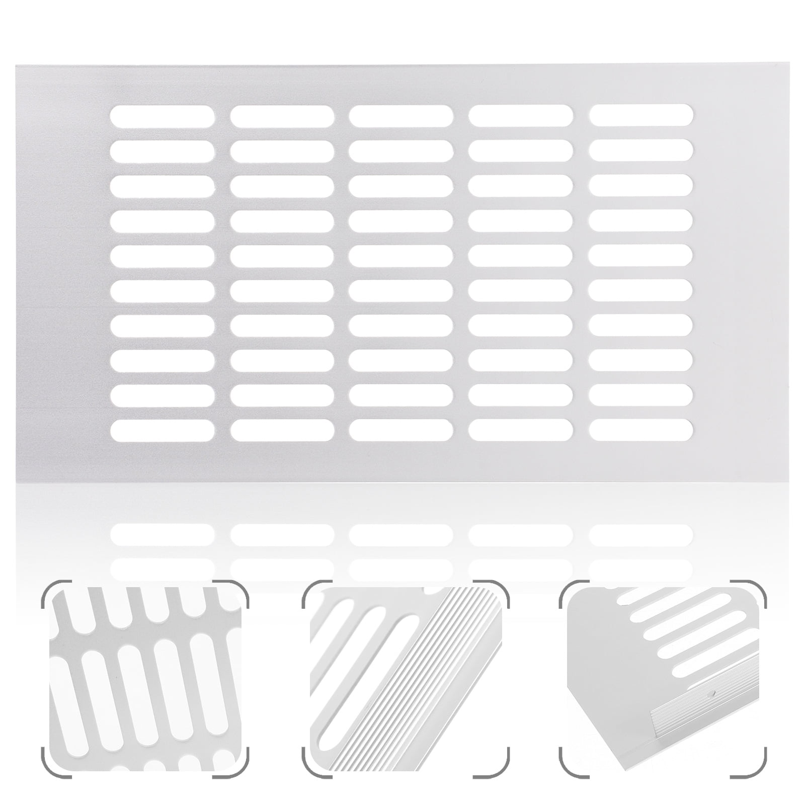 LEORX Wall Vent Cover Internal Silver Aluminum Alloy 1Set for Enclosed ...