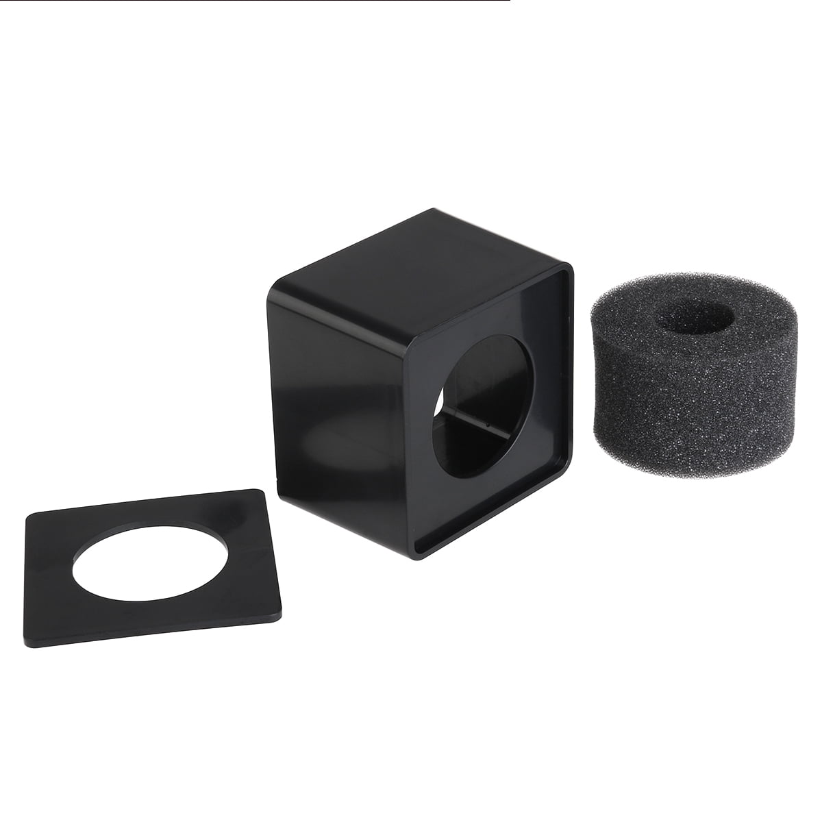 LEORX 1Set Black ABS Plastic Square Cube Shaped Microphone Station Logo ...