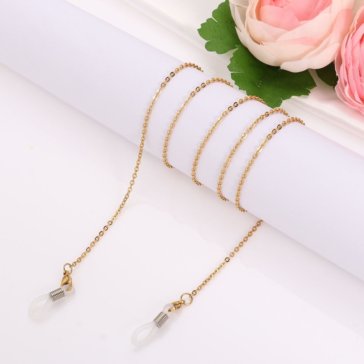 LEORX 1Set Chains for Spectacles Simple and Fashionable Gold Silicone ...