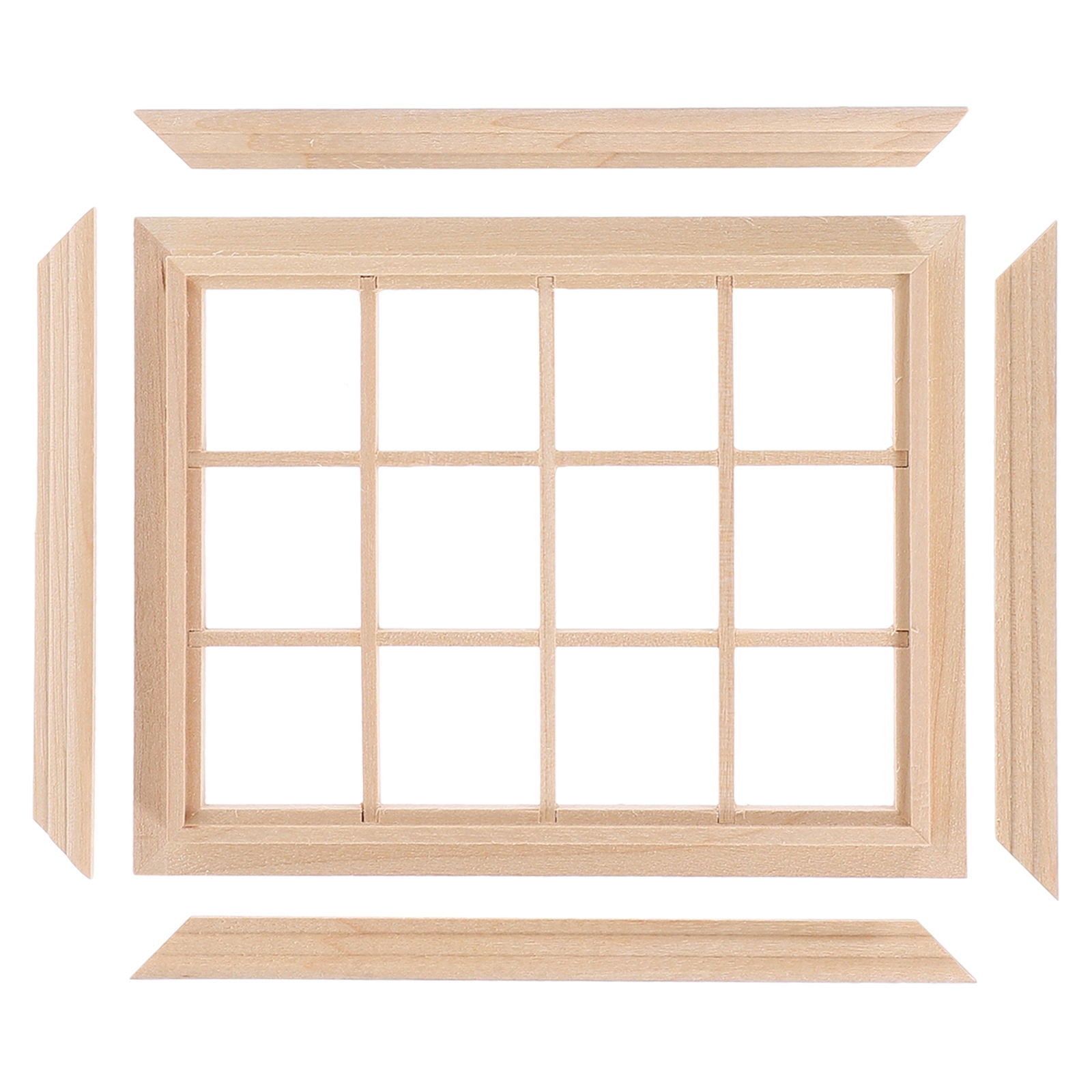 LEORX 1Set Mini Wood Traditional Window Frame Miniature Furniture for ...