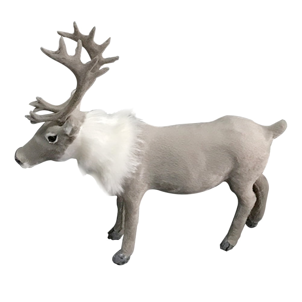 LEORX 1Set Realistic Design Standing Reindeer Figurines Grey ...