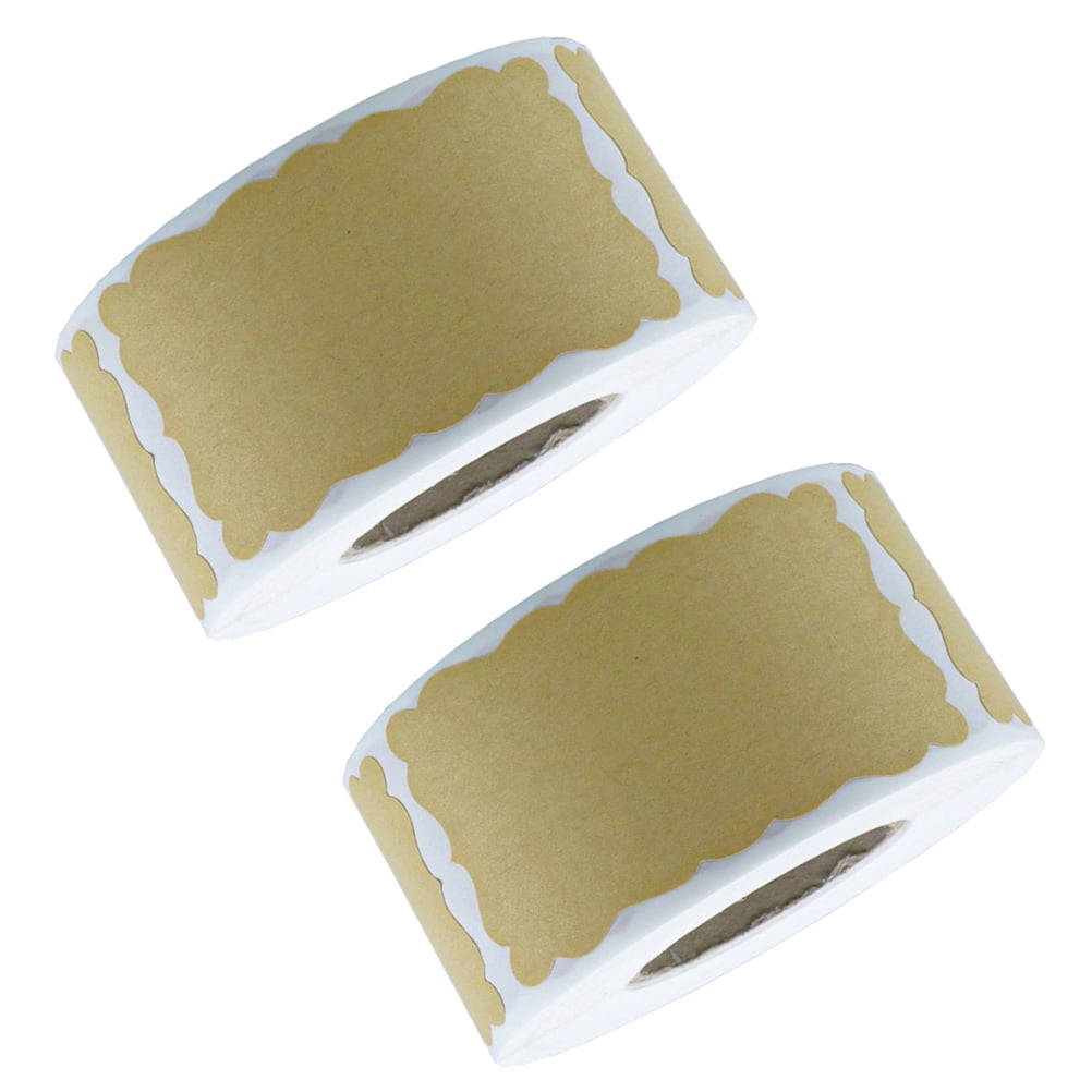LEORX Kraft Paper Label Sticker Blank Kraft Paper 2 Rolls for Gift ...