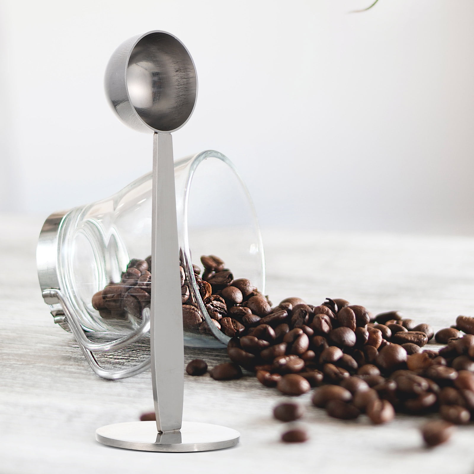 LEORX 2 in 1 Design Coffee Dosing Spoon Silver 1Set for Coffee Shop ...
