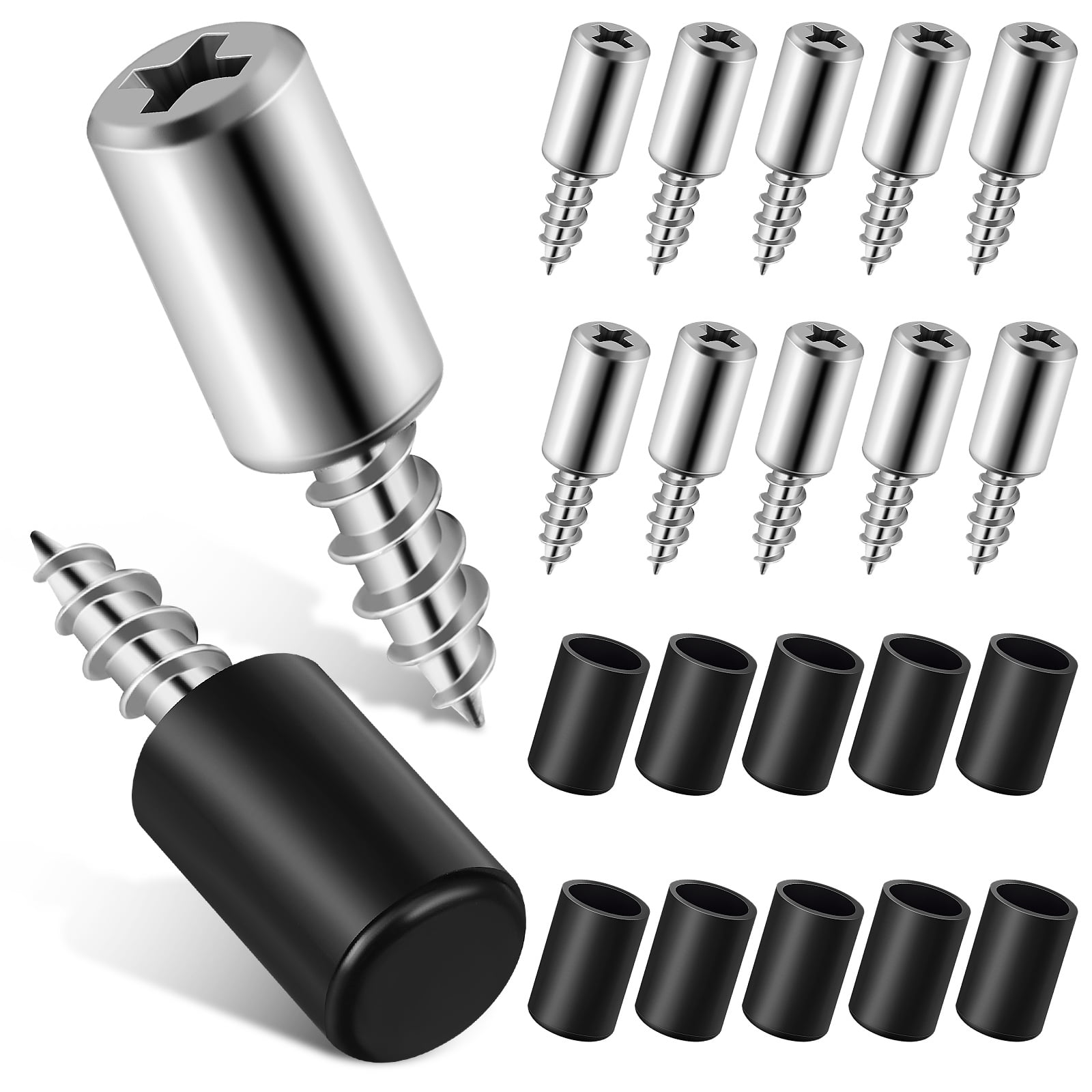 LEORX Shelf Screw Pegs Black Coating 20Pack 1X0.3X0.3In - Walmart.com