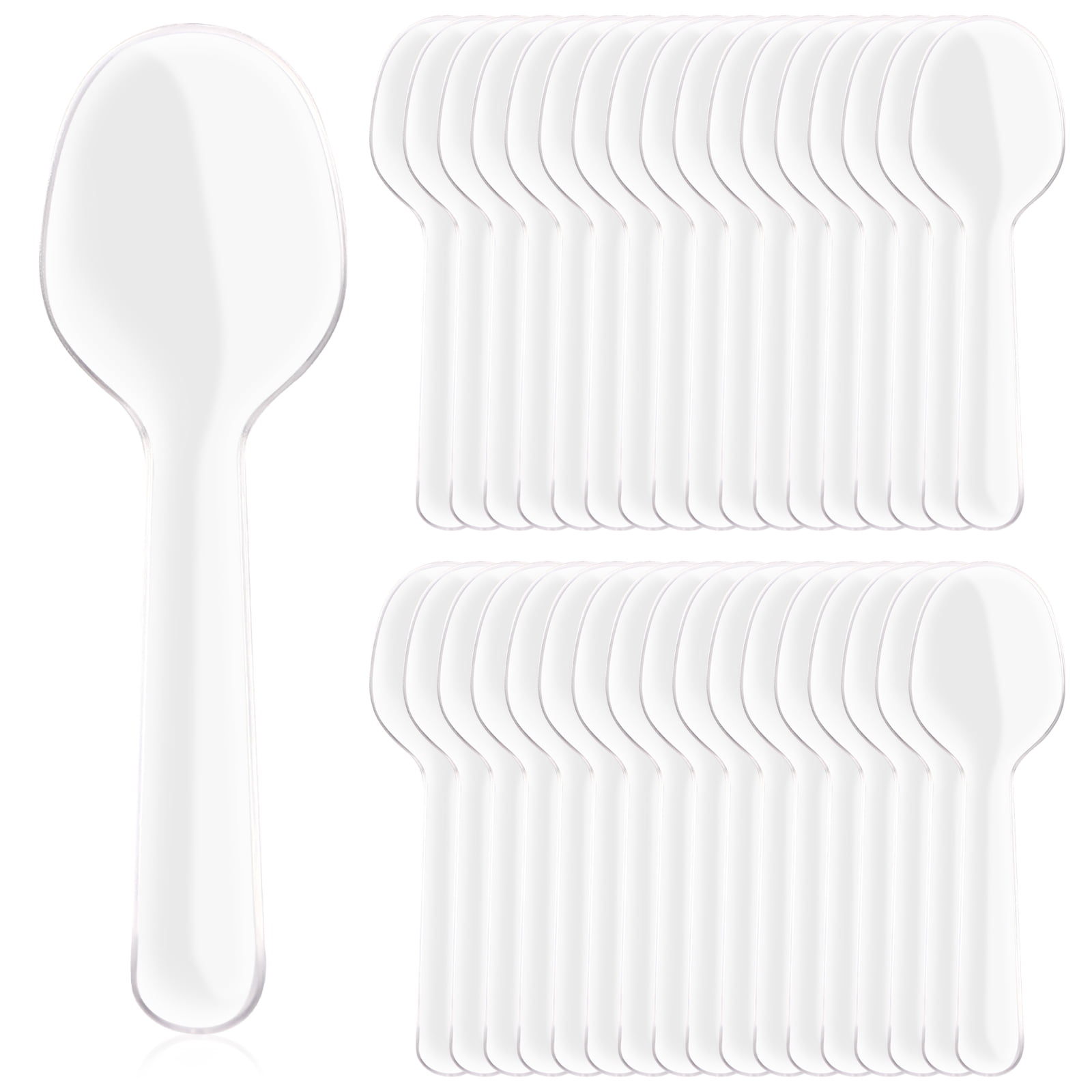 LEORX 200 Pcs Clear Plastic Disposable Spoons Kit for Home Use Dessert ...