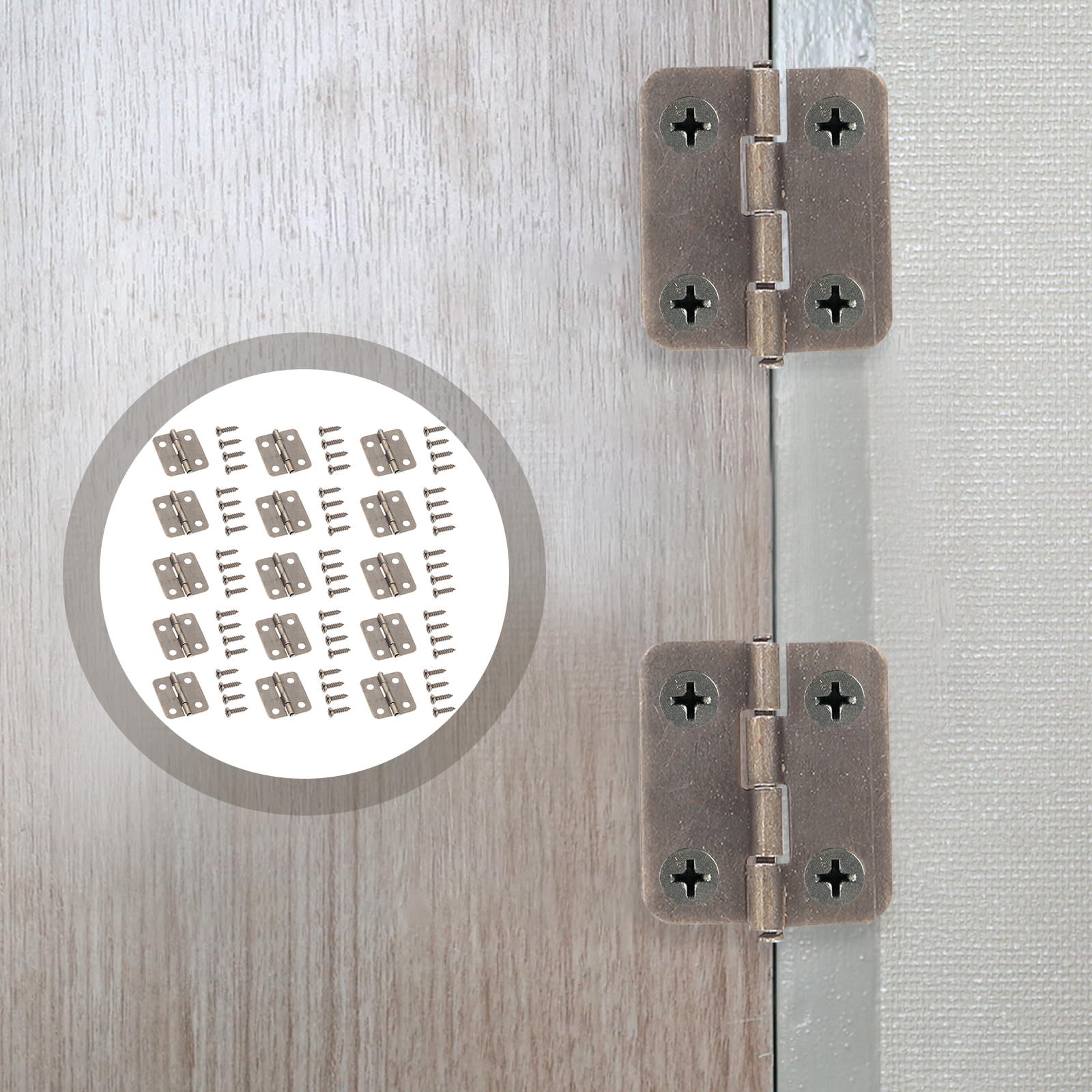 LEORX 200 Screws Mini Hinge Connector Metal Cabinet Hinge for Craft ...