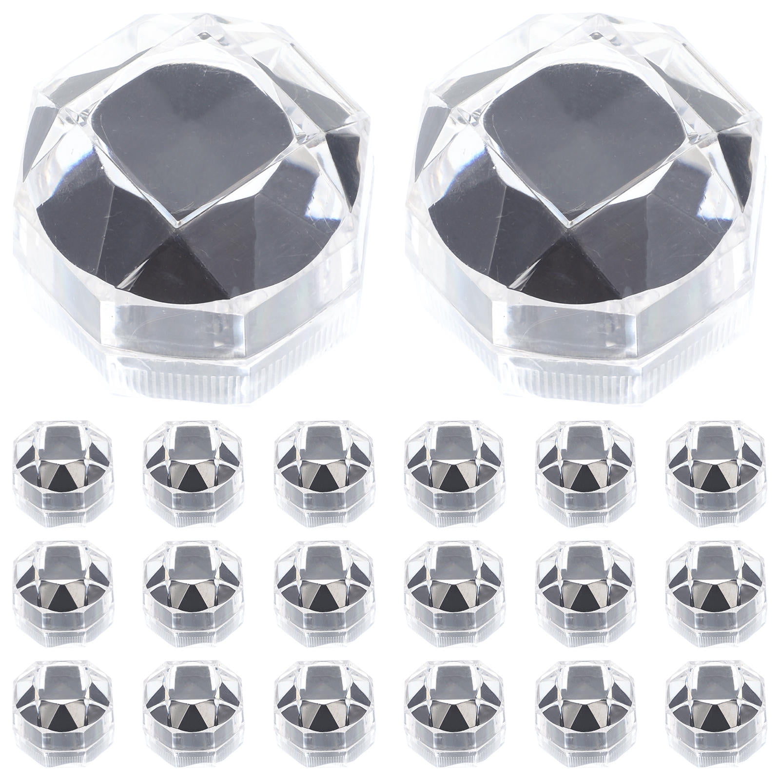 LEORX 20Pcs Elegant Black Octagonal Compact Ring Cases for Men Mother’s ...