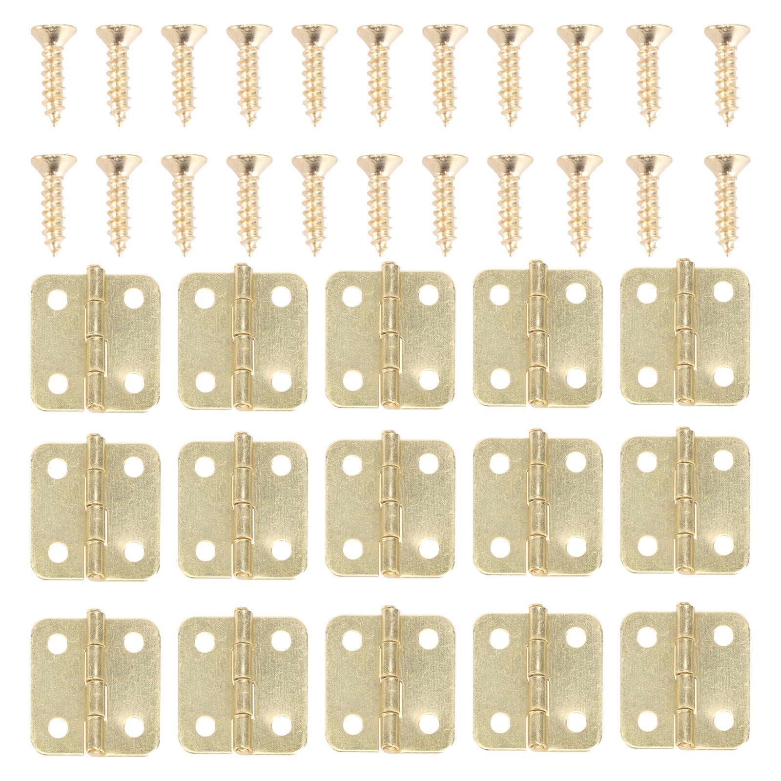 LEORX 20Pcs Hinge 80Pcs Screws Self Closing Door Hinge Yellow Round ...