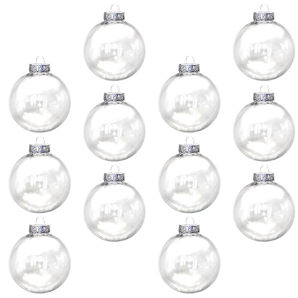 LEORX 20pcs Empty Fillable Baubles Tree Ornament Plastic Christmas ...
