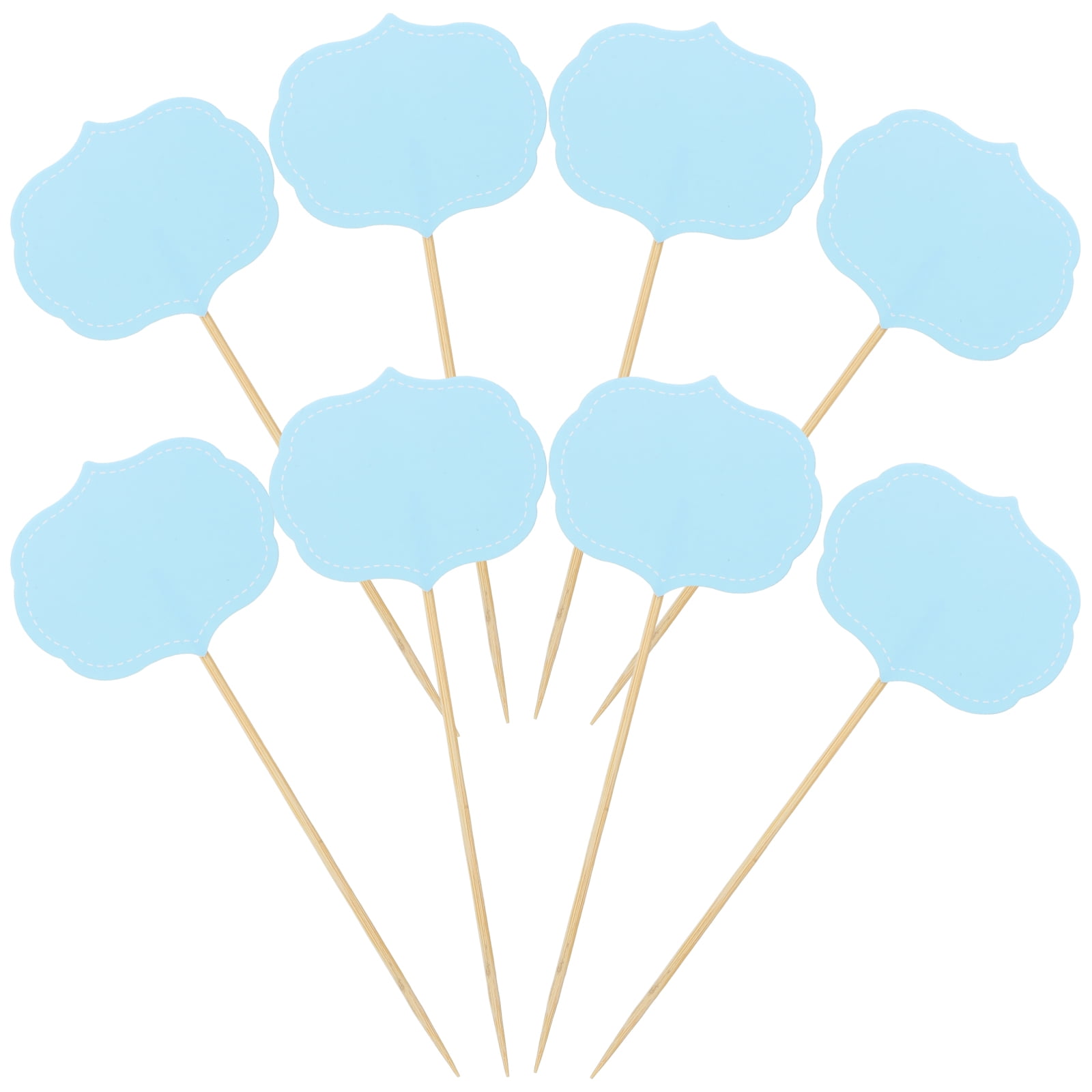 LEORX 24Pack Sky Blue Wood Food Tags for Buffet Reusable for Restaurant ...