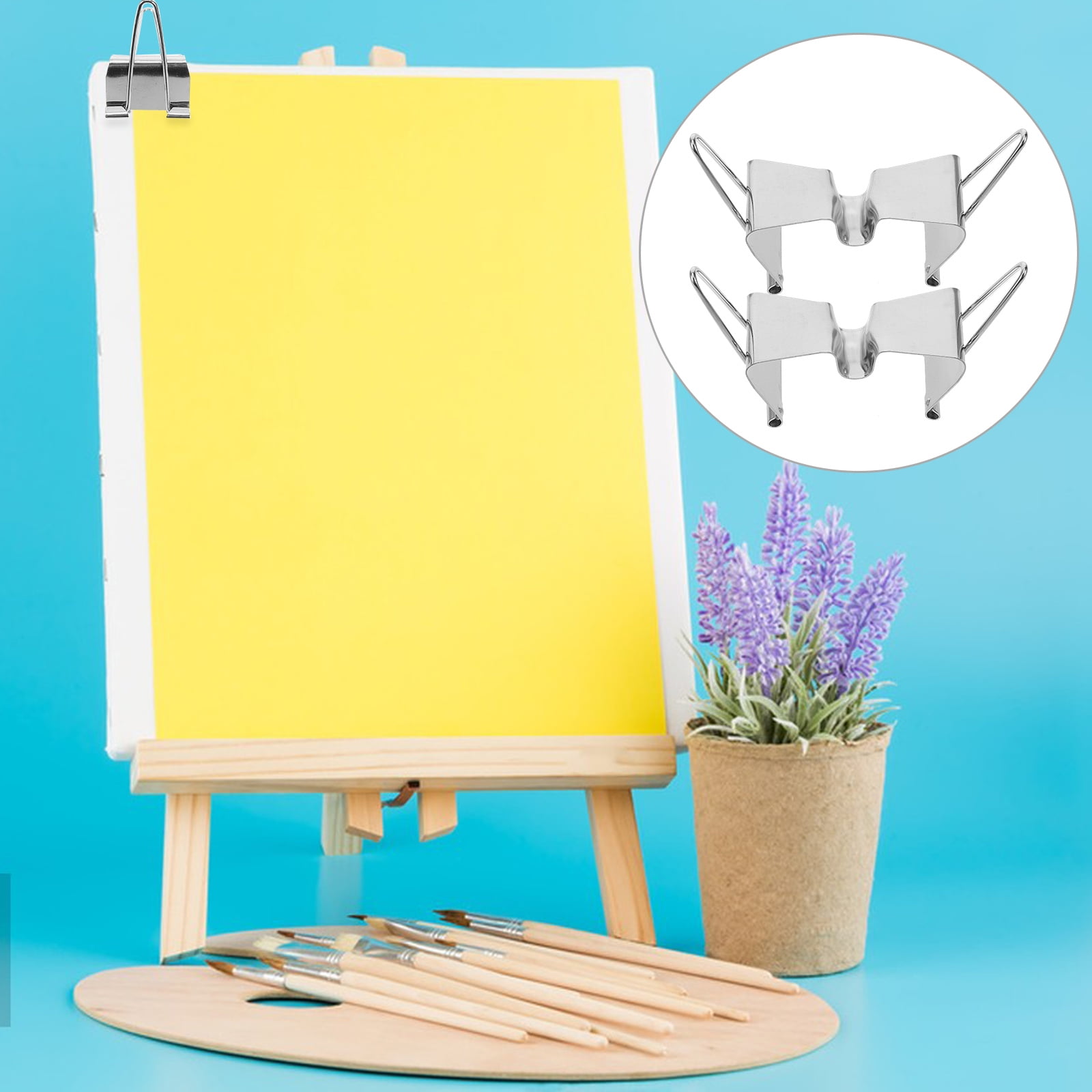 LEORX 2Pack Canvas Clips Silver Rectangular Minimalist Design for ...