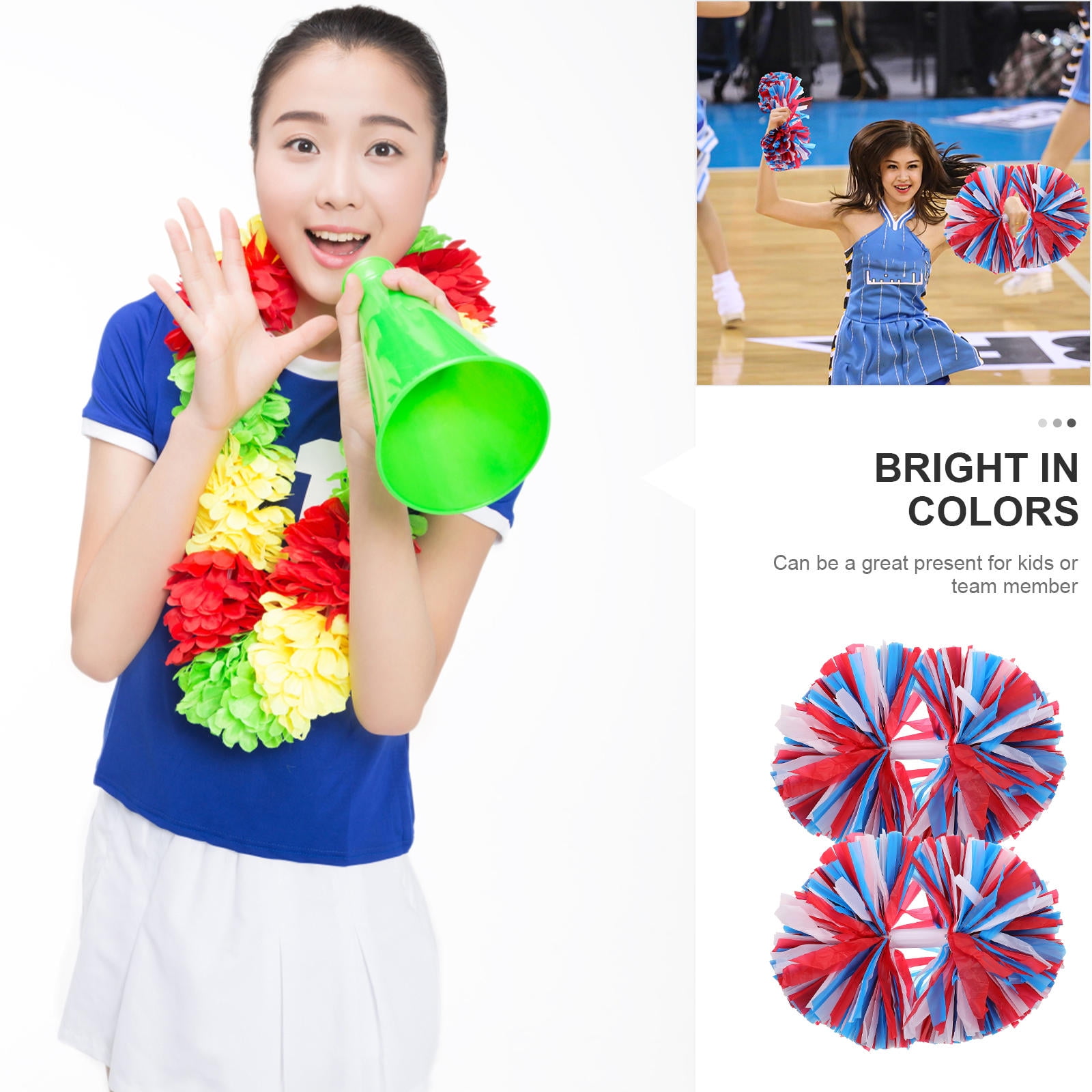 LEORX 2Pack Cheering Pompom Pet Material for Cheerleaders and Dance ...