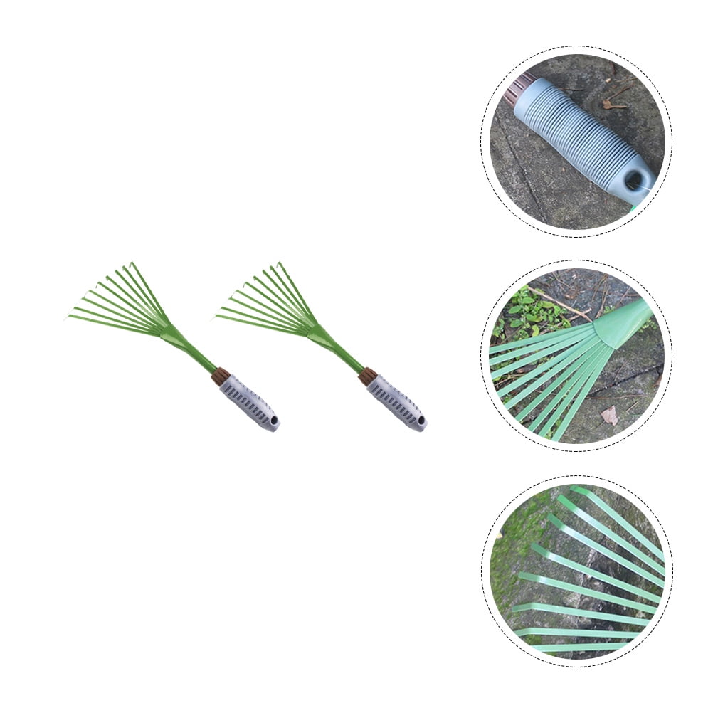 LEORX 2Pack Green Claw Shape Garden Rake with 9 Tooth Design for Weed ...