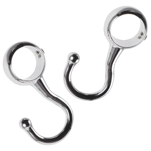 LEORX 2Pack Heavy Duty Curtain Rod Hooks Round Tube Positioning Hooks ...